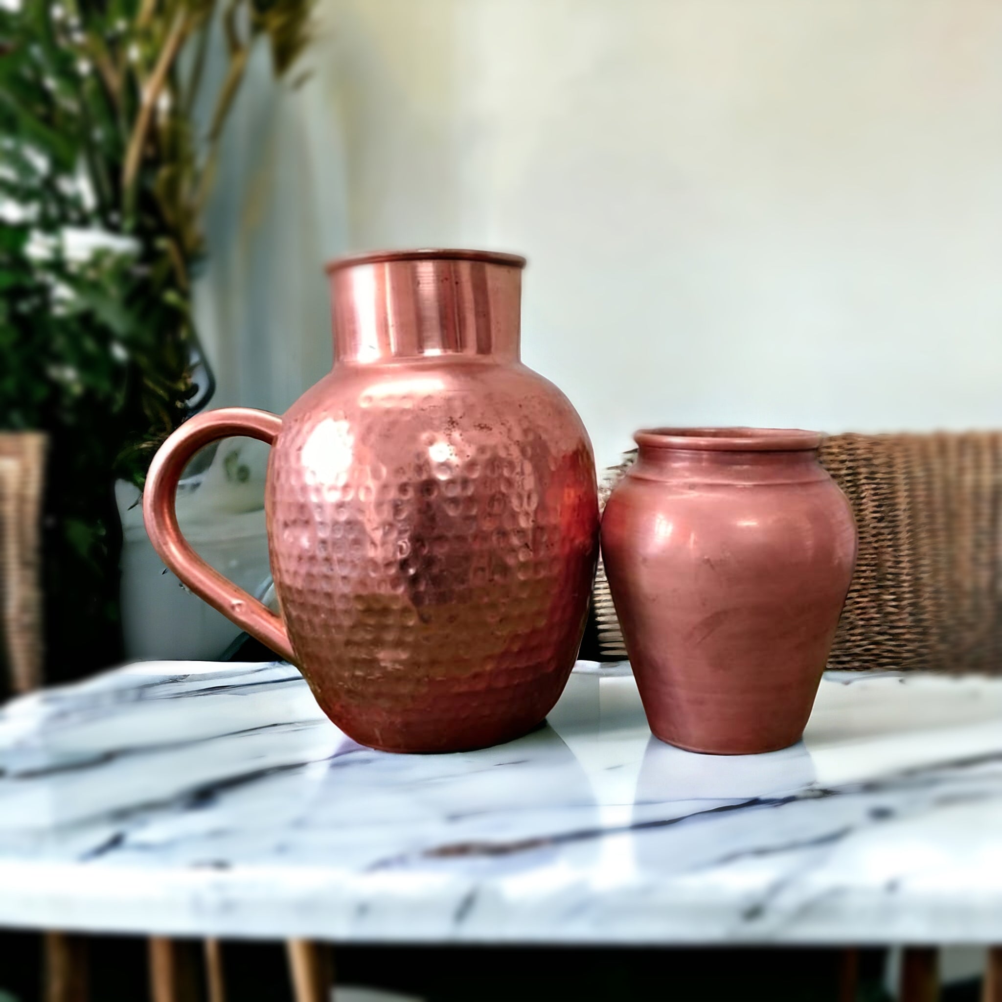 Antique Copper Vase in Pair - Decor Pots or Water Pots – Bombay Antiques