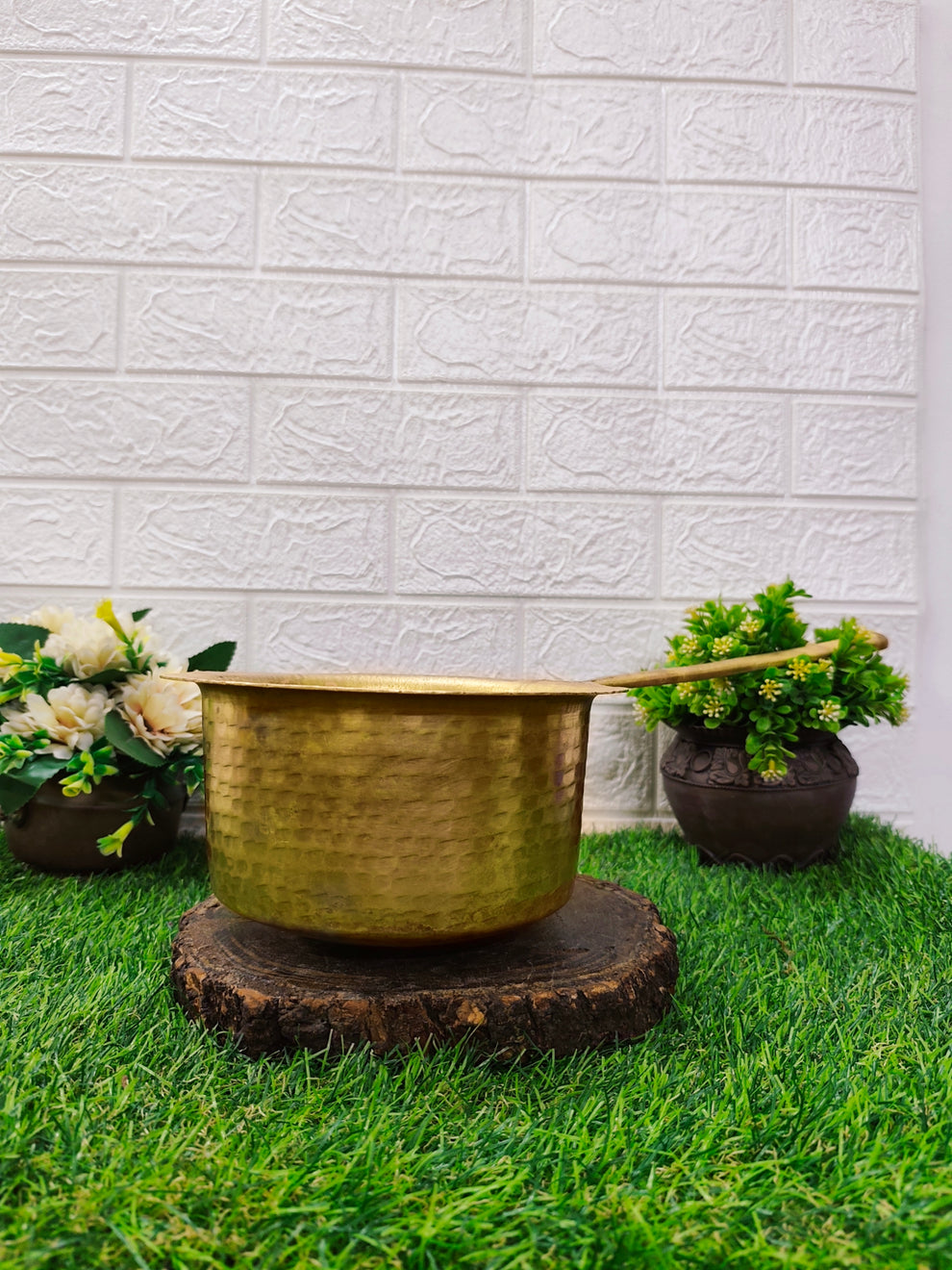 Antique Brass Cooking Bowl with Handle | Bhagoni | Tapeli | Kitchen Ut ...