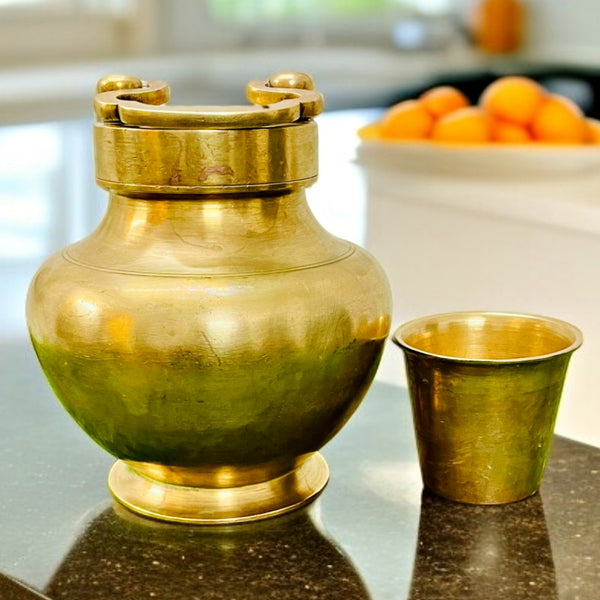 Antique Gangajal Kalash | With Inner Glass | Traditional Ritual Lota ...