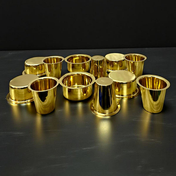 Brand New Brass Dabbara Set of 6 | Traditional South Indian Filter Cof ...