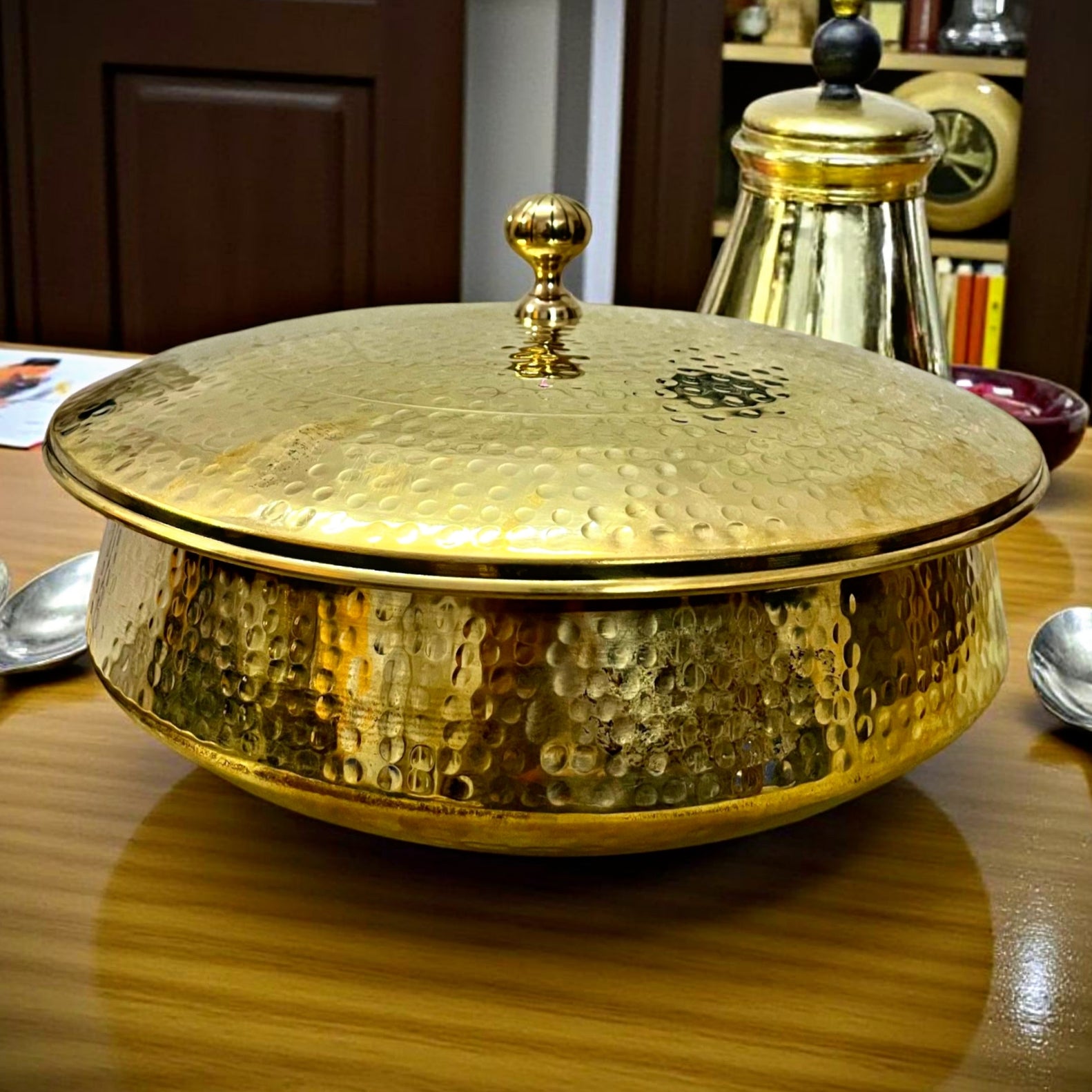 5L Brand New Brass Cooking Deg / Biryani Deg with Tinning & Lid | Trad ...