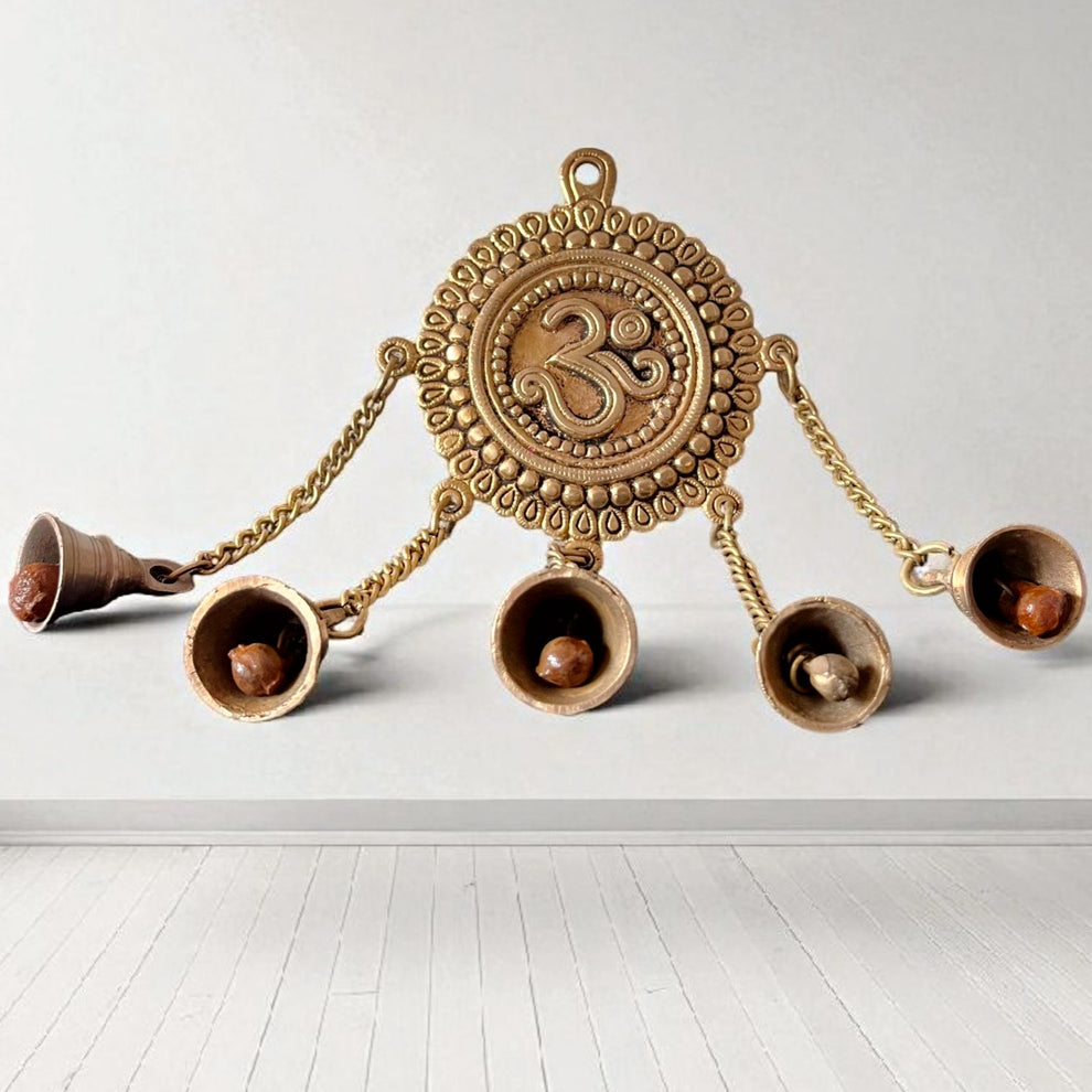Antique Brass Hanging Ghanti | Pital Wall Bell with Loop Top – Bombay ...