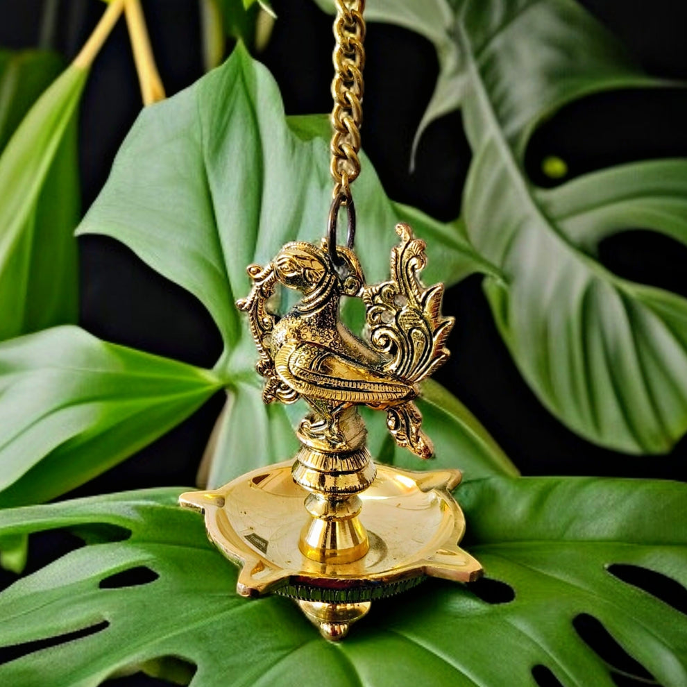 Antique Brass Hanging Diya | Traditional Craftsmanship | Décor Accent ...